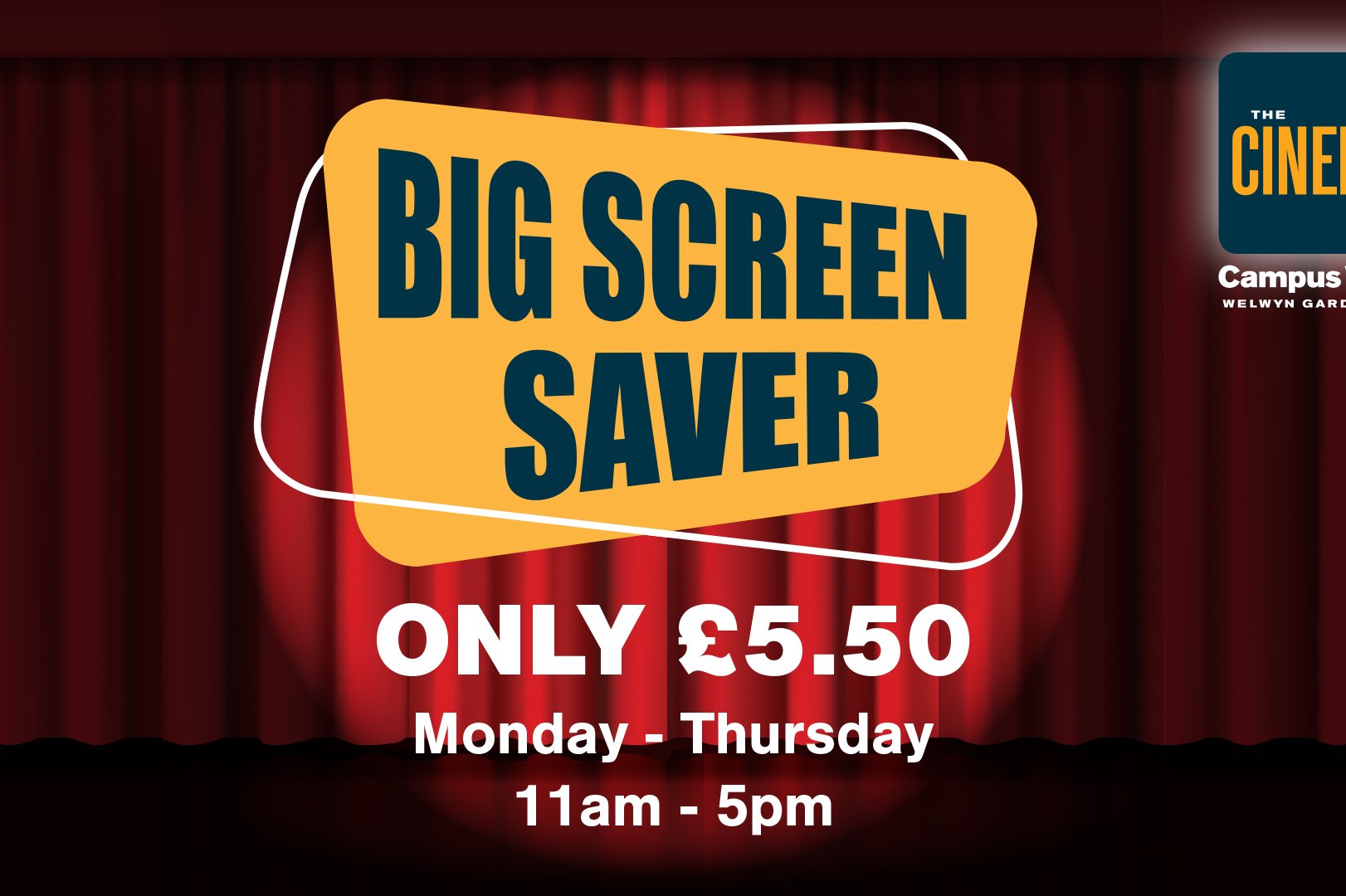 3-screen, independent cinema, Welwyn Garden City, Herts - Campus West